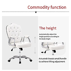 QQXX Home Office Chair Ergonomic Desk Chair Computer Chair with Lumbar Support Armrest Executive Rolling Swivel Adjustable Task Chair for Women Adults, Blue Leather