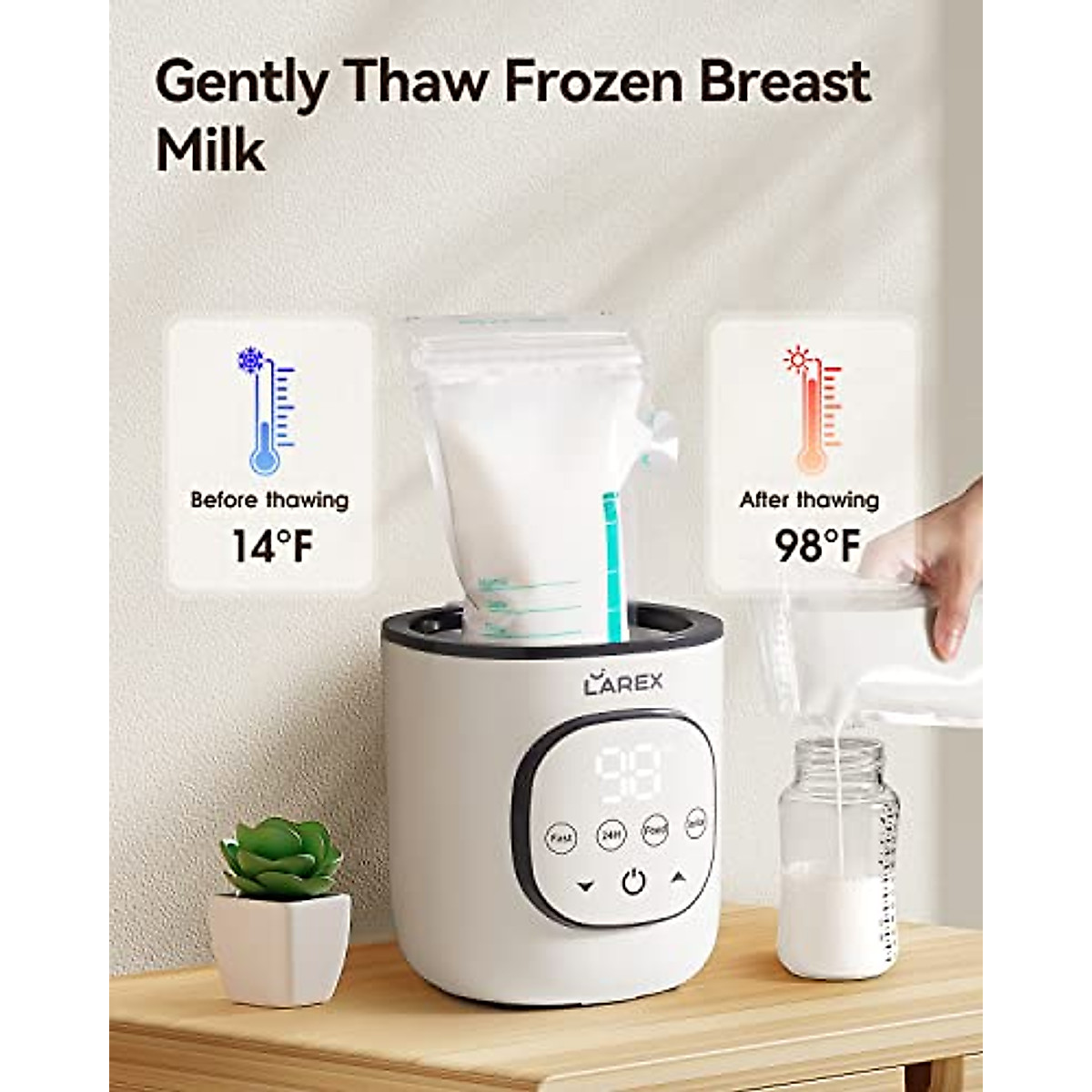 Bottle Warmer, Fast Baby Bottle Warmer for Breastmilk and Formula, with Timer and Accurate Temp Control, 8-in-1 Baby Milk Warmer BPA Free with Digital Display, Bottle Warmers for All Bottles