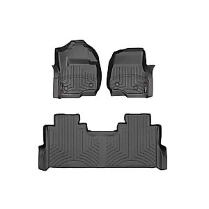 WeatherTech Custom Fit FloorLiners for Ford Super Duty - 1st & 2nd Row (4410511V-4410123), Black