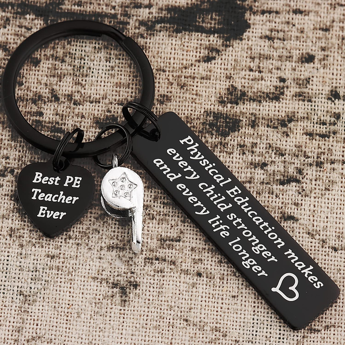 AHAETH Pe Teacher Appreciation Gifts Keychain For Women Men Male From Student Pe Whistle Charm Keyring Thank You Gym Teachers Best P E Coach Pe Keychain