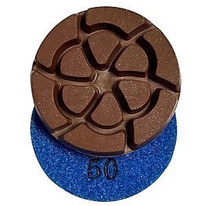 3" Hybrid Transitional Diamond Polishing Pads for Concrete, Set of 3, Dry or Wet, 50 Grit