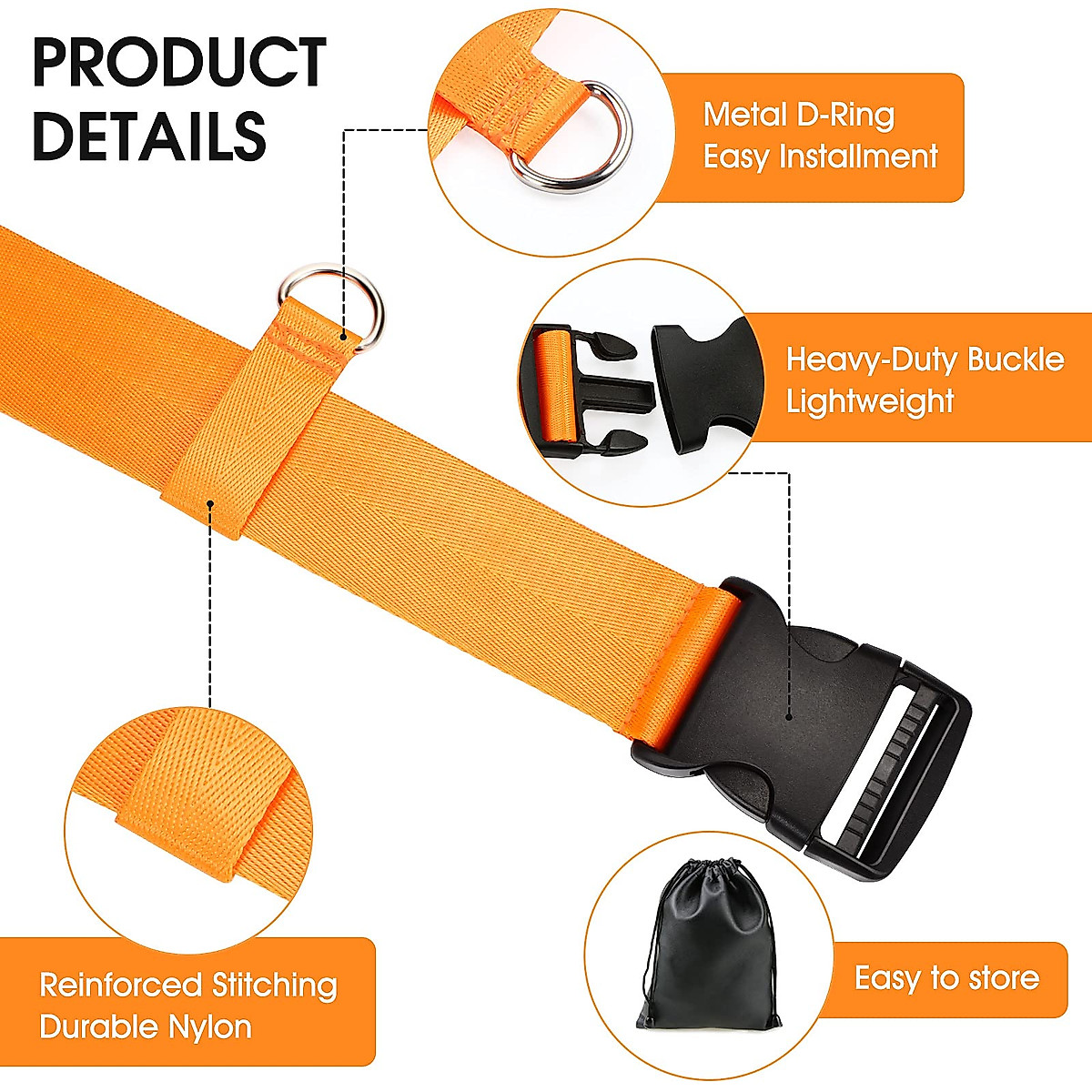 2 Pieces Car Seat Travel Belt, Adjustable Car Seat Travel Strap to Convert Kid Car Seat, Luggage into Airport Car Seat Stroller & Carrier Belt Safe Travel Solution (Orange)