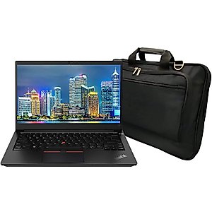 Lenovo ThinkPad E14 Gen 2-are 20T6002LUS 14 inch Notebook PC Bundle with Ryzen 5 4500U, 8GB DDR4, 256GB SSD, Radeon Graphics, Webcam, Stereo Speakers, Microphone, Windows 10 Pro, and Laptop Bag
