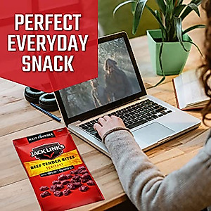 Jack Link's Beef Tender Bites, Teriyaki, ½ Pounder Bag - Flavorful Jerky Snack for Lunches, 10g of Protein and 70 Calories, Made with Premium Beef - No Added MSG or Nitrates/Nitrites (Packaging May Vary)