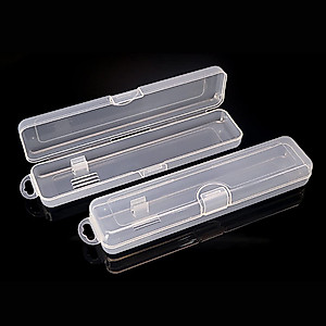 UUYYEO 2 Pcs Travel Portable Toothbrush Storage Case Plastic Dust-Proof Toothbrush Container Toothpaste Box Holder