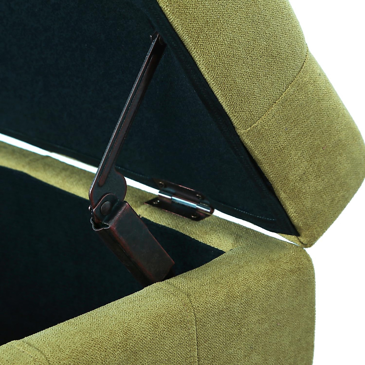 Homebeez Home Decor Ottoman,41.9 Inch Tufted Storage Bench Rectangular Footrest Stool for Entryway, Living Room and Bedroom, Green