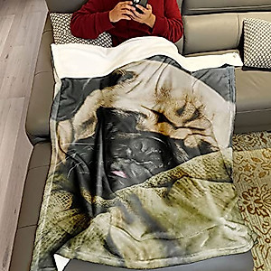 TSlook Blankets Funny Pug Dog Comfy Funny Bed Blanket 60" x 80"