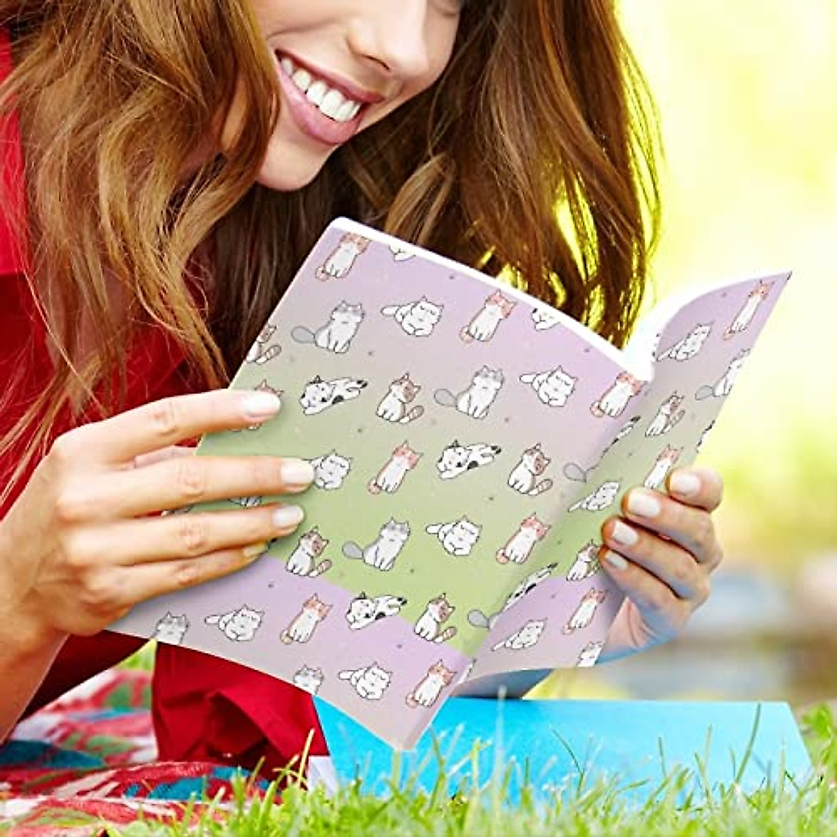 DISNIMO Cute Cat Book Sleeve for Adults, Books Cover for Paperback Hardcover Textbooks Washable Reusable Book Protector- Padded Case for Novel School Supply for Students