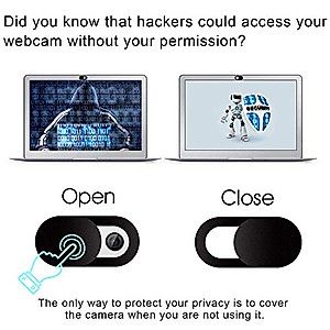 SIREG Webcam Cover Slide Ultra Thin - Web Camera Cover fits Laptop,Tablet,Computer, Smartphone, Protect Your Privacy and Security,Strong Adhesive (Black 3 Packs)