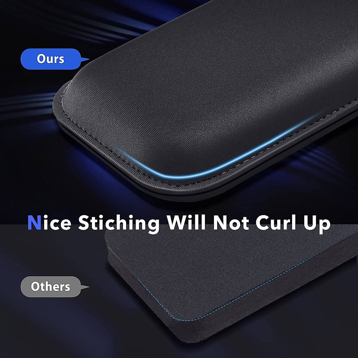 Gimars Ergonomic Gaming TKL Keyboard Wrist Rest, Memory Foam Wrist Support with Stitched Edge, Anti-Slip Tenkeyless Keyboard Wrist Pad for Office, Gaming, Computer PC Laptop