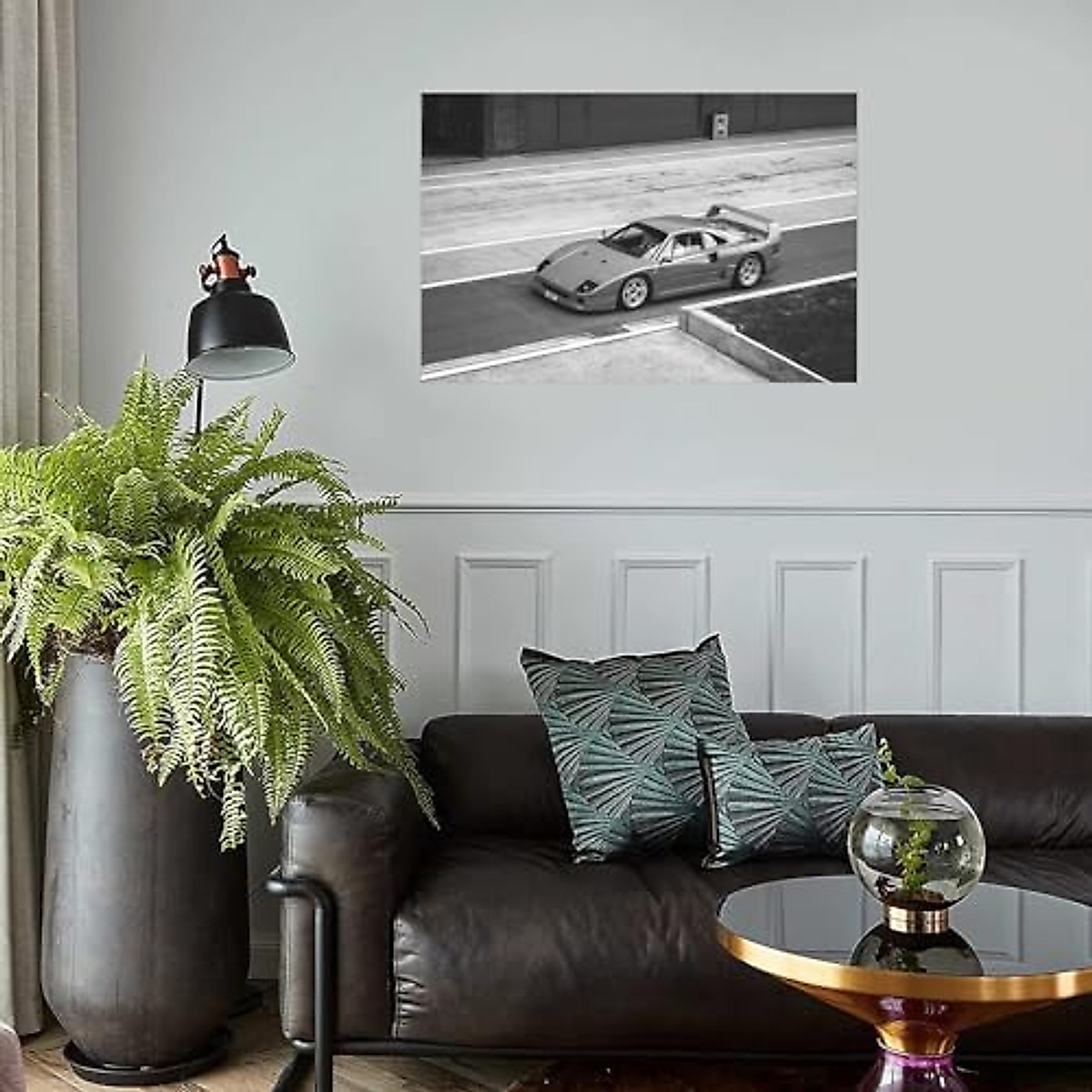 Car Poster Ferrari F40 Supercar Posters Racing Car Canvas Wall Art For Boy's Bedroom SuperCar Wall Decor Unframe-style 36x24inch(90x60cm)