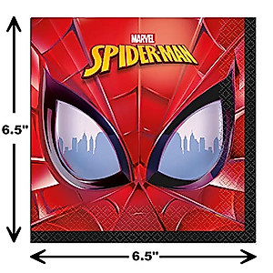 Unique Spiderman Birthday Party Bundle 8 Dinner & 8 Dessert Plates, 16 Luncheon Napkins , For 8 People and 1 Saguaro Acres Party Supply Checklist