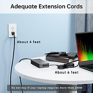 240W Zephyrus Charger ADP-240EB B Fit for Asus Rog Zephyrus G14 G15 M16 G16 S15 S17, Rog Flow X16 GV601, Rog Strix Scar Charger, Asus 240W Charger