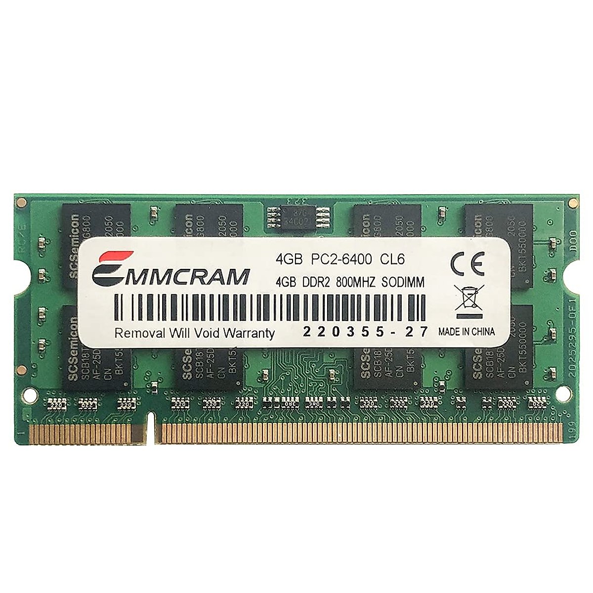 EMMCRAM 8GB (2 x 4GB) PC2-6400 DDR2-800 200PIN SoDIMM Laptop RAM Non-ECC Unbuffered Notebook Memory for Dell E6400,E6500, Inspiron 1545, M4400,E5500