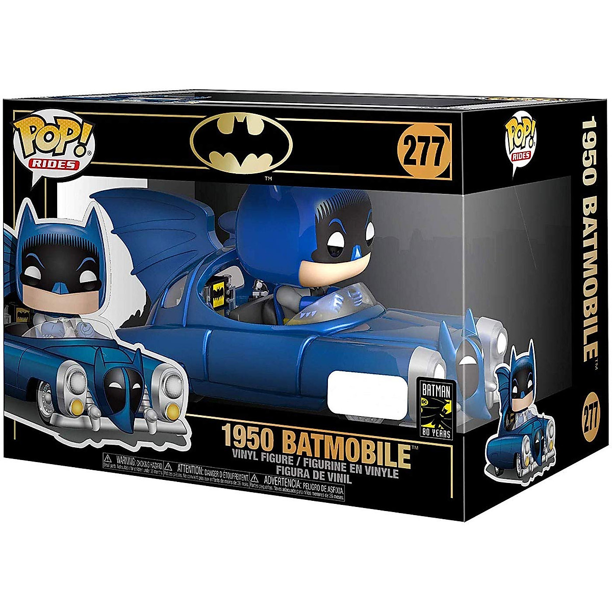 Funko Pop! Rides: Batman 80th - Blue Metallic 1950 Batmobile Vinyl Figure, Amazon Exclusive