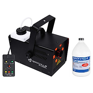 Rockville R1200L Fog/Smoke Machine w LED's, 7 Channel DMX+2 Remotes+Gallon Fluid