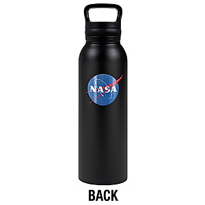 Nasa OFFICIAL Meatball Logo 24 oz Insulated Canteen Water Bottle, Leak Resistant, Vacuum Insulated Stainless Steel with Loop Cap, Black