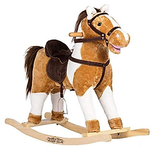 Rockin' Rider Turbo Rocking Horse, Brown and White, Large