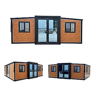 40ft House with Luxury Design, with 3 Bedroom, 1 Living Room, 1 Full Equiped Bathroom and Kitchen,Prefabricated Container House for Adults Living, Foldable Mobile Home Easy Setup & Move