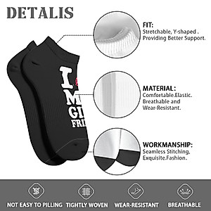 KEHUASW No Show Socks Valentines day Short Mens Sock No Show Dress Sock Funny i love my girlfriend Sock