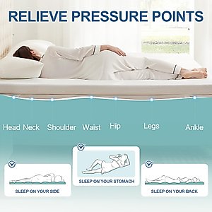 Eiayeebil 3 Inch Memory Foam Mattress Topper Twin XL, Memory Foam Pad with Removable & Washable Cover, Bed Topper for Back Pain, Non-Slip Ventilated Design, Twin XL Size