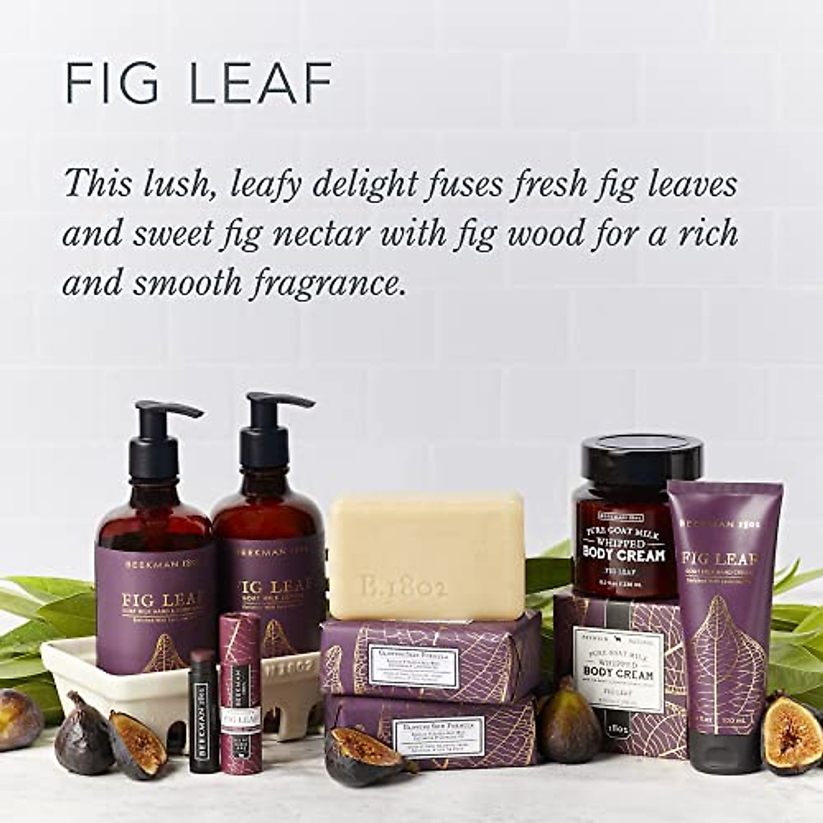 Beekman 1802 Tinted Lip Balm, Fig Leaf - Scented - 0.15 oz - With Goat Milk, Vitamin E, Beeswax & Shea Butter to Hydrate & Soothe - Good for Sensitive Skin - Cruelty Free