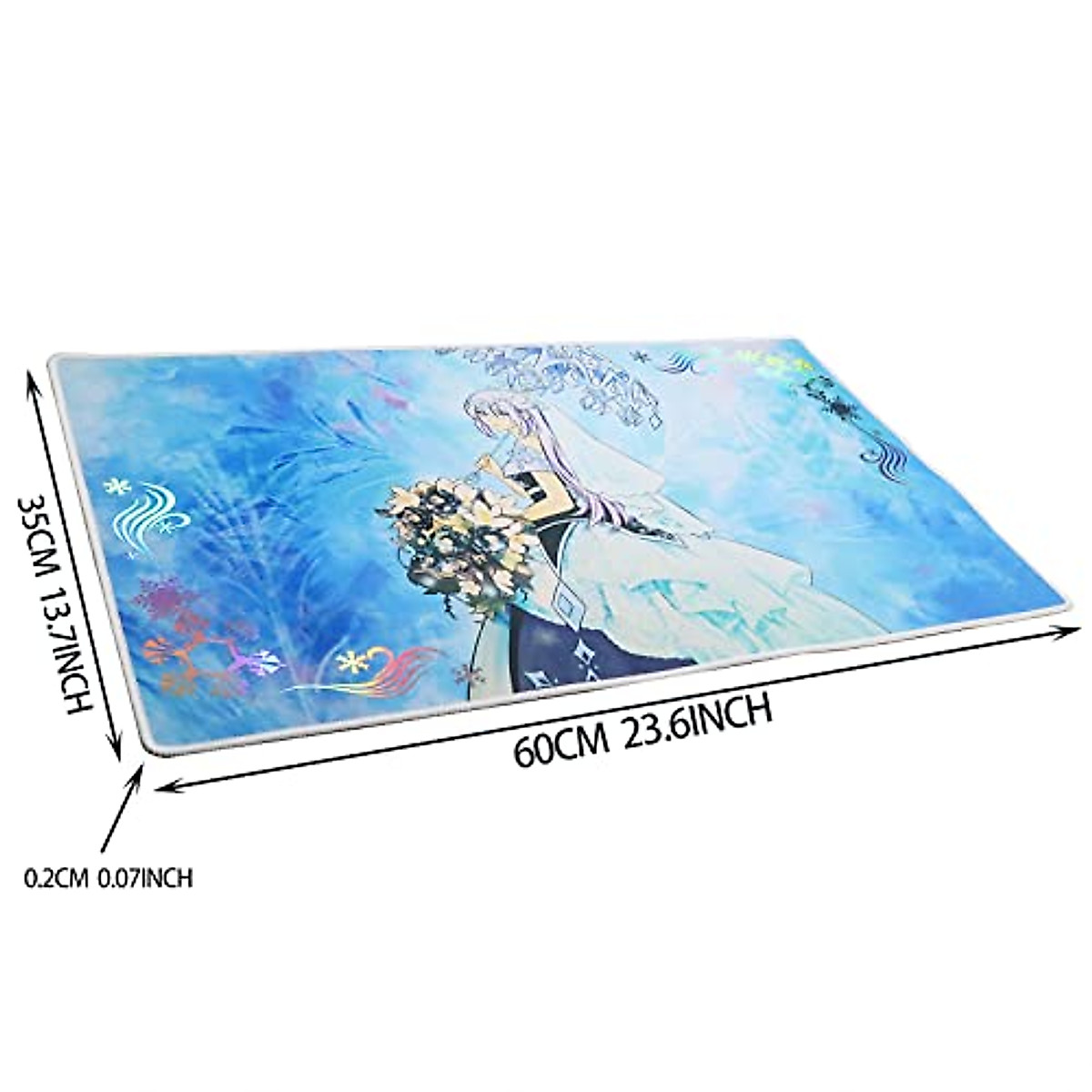 Teardrop The Rikka Queen YGO Foil Playmat Holographic Mat Gaming Competition Pad Mat for TCG CCG Trading Card Game Mat + Playmat Tube