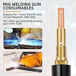 Melgweldr Mig Welding Tips 11-30 (0.030") Welding Contact Tip .030" Replacement for MIG Welding Gun Consumables (40-Pack)