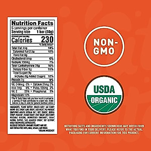 CLIF Nut Butter Bar - Chocolate Peanut Butter - Filled Energy Bars - Non-GMO - USDA Organic - Plant-Based - Low Glycemic - 1.76 oz. (5 Pack)