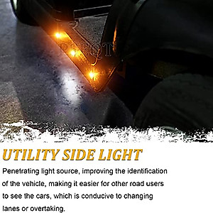 PSEQT 3/4" Round LED Side Marker Lights Clearance Turn Signal Indicators Bullet Grommet Light Waterproof for Trailer Truck Car Bus Van Pickup RV Wrangler ATV UTV (10pcs, Smoked Lens & Amber LED)