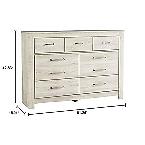 Signature Design by Ashley Bellaby Farmhouse 7 Drawer Dresser, Whitewash