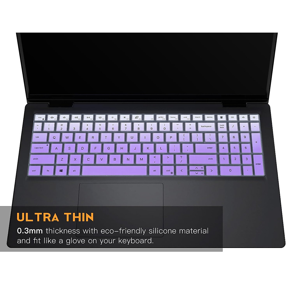 Keyboard Cover for 2024 2023 15.6 Dell Inspiron 15 3510 3511 3515 3520 3525 3530 3535 5510 5515 5518 15.6 / Vostro 15 3510 3520 5510 5515 15.6" / Latitude 3520 15.6 Laptop Skin -Ombre Purple
