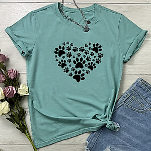 LOOKFACE Women Cute Graphic Shirts Light Green Large