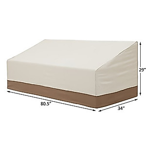 Finnhomy Outdoor 3-Seater Patio Sofa Cover & Bench Seat Cover Large Waterproof Durable Heavy Duty Outdoor Furniture Cover, 80.5” x 34” x 29”