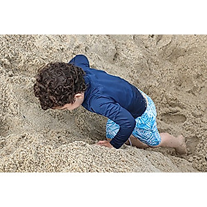 Kanu Surf Boys Line Up Quick Dry UPF 50+ Beach Swim Trunk, Palma Aqua, 3T