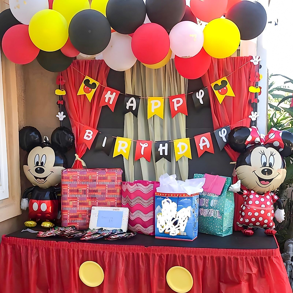 45 Inch Giant Mickey Balloons and Minnie Balloons, Mickey Minnie Birthday Party Supplies Cartoon Mouse Party Decorative