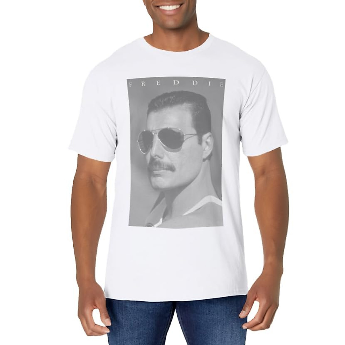 Freddie Mercury Official B&W Shades Photo T-Shirt