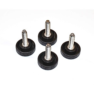 Four (4) 1/4-20 x 1 Long Stainless Steel Thumb Screws 1" Round Knurled Plastic Head