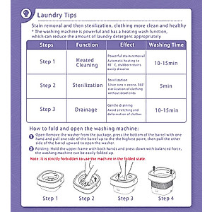 8L Portable washing machine, Mini washing machine, Foldable Bucket Washer for Washing Baby Clothes, Underwear, Suitable for Camping, RV, Travel, Small Spaces, Lightweight