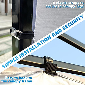 Joramoy Canopy Tent Sidewalls for 10×10 Pop Up Canopy, 3 Pack Instant Canopy Sunwall, Waterproof and UV Protection Canopy Shade Wall, Straight Leg Canopy Sidewalls 3 PCS Only(White)