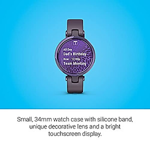 Garmin Lily™, Small Smartwatch with Touchscreen and Patterned Lens, Dark Purple , 1 inch
