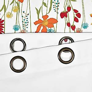 Lush Decor Clarissa Floral Room Darkening Window Curtain Panel Pair, 84" L x 52" W, Turquoise & Tangerine