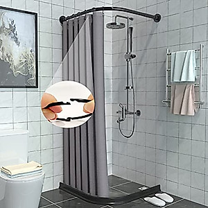 Shower Curtain Rings,18 Pack Rust Proof Black Metal Matte Curtain Hooks Easy Glide Anti-Drop Rustproof Shower Curtain Hooks for Bathroom Shower Rod Home and Hotel Use