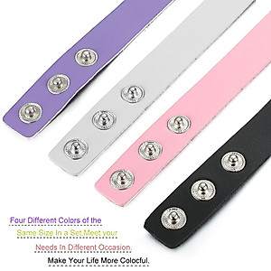 FIBO STEEL Womens Mens Leather Necklace Choker Necklace Heart Punk Goth Style Adjustable 4 Pcs