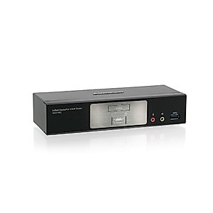 IOGEAR 2-Port DisplayPort KVMP Switch - 4K 60Hz - 2-Port USB 3.1 Hub 5Gbps - Keyboard Mouse Input - 7.1 HD Audio - Front Panel Selector - TAA Compliant - Mac/Win - GCS1932