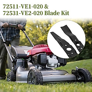Replacement 72511-VE1-020 & 72531-VE2-020 21" Blade Kit Compatible With Hon da HRB215 HRB216 HRB217 HRM215 HRR216 HRS216 HRT216 Lawn Mower, Mower Blade Set Replace 72511-VE1-010 72531-VE2-010 (2 pack)