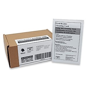 GORILLA SUPPLY Credit Card Cleaning Cards, Dual Side Card Reader Cleaner, POS Terminal Magnetic Head Pre-Saturated Swipe Alcohol-Free CR80 (50 Cards)