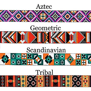 Tribal Dog Collar with Buckle Pattern Aztec Geometric Nylon Pet Collars Small Medium Large Puppy Adjustable Soft Ethnic Boy Girl (Aztec, Neck Fit 10"-13")