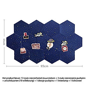 Felt Cork Board, Dark Blue Star Message Board Photo Wall, School Bulletin Board/Kindergarten Theme Wall, Home Decoration