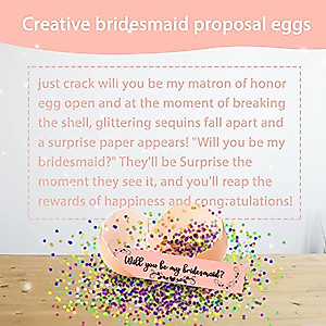 1DFAUL Will You Be My Bridesmaid Card, Bridesmaid Cards Proposal, Will You Be My Matron Of Honor Surprise Egg, Maid Of Honor Gifts from The Bride, Bridesmaid Cards Gifts for Best Friend, Sister
